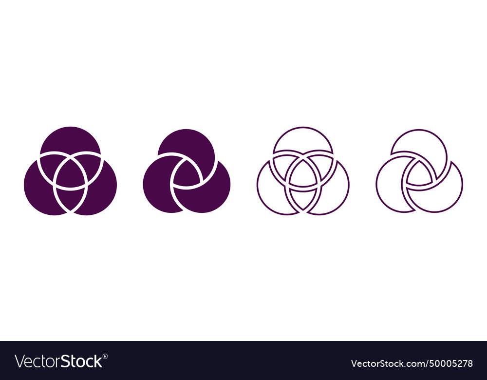 Venn diagram three overlapping circles chart line Vector Image Venn diagram three overlapping circles chart line Vector Image
