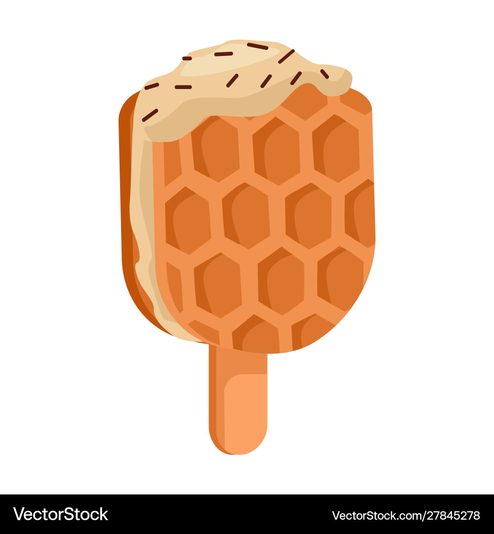Waffle on stick iconcartoon icon Royalty Free Vector Image