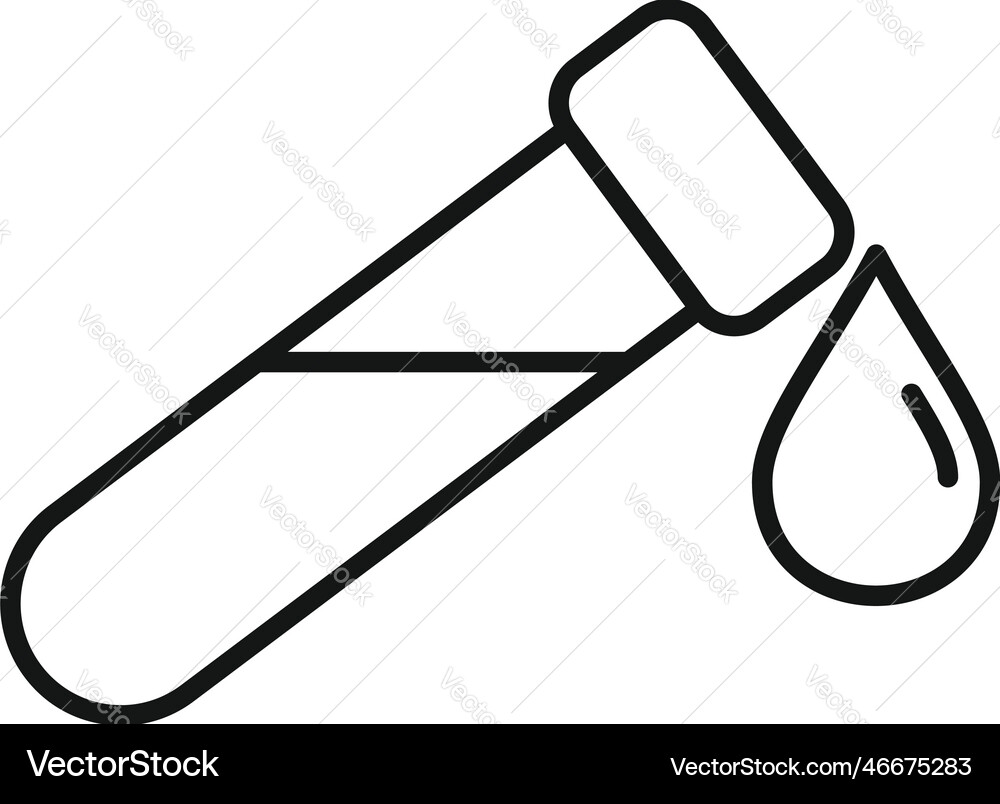Blood test tube icon outline shield system Vector Image