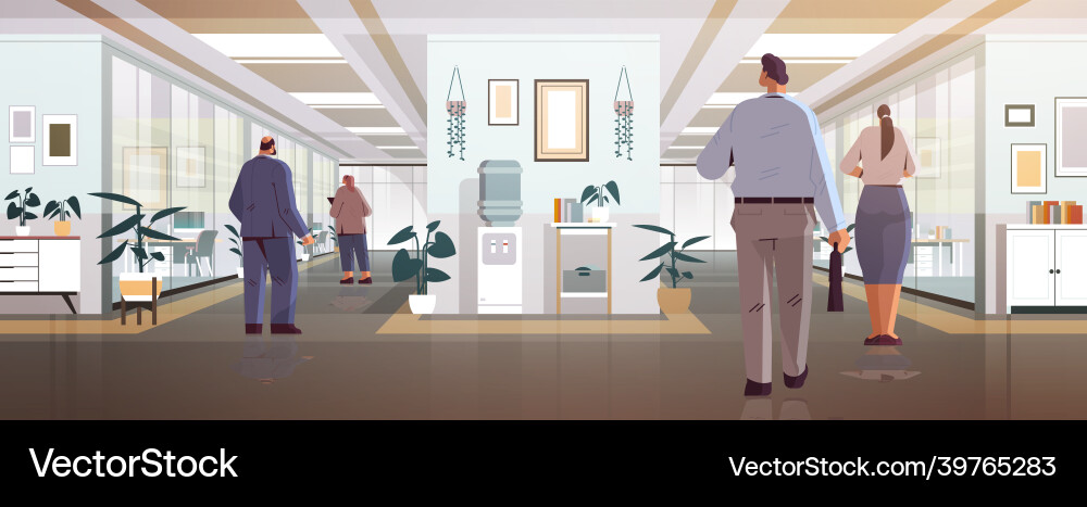 Businesspeople standing back to camera rear view Vector Image