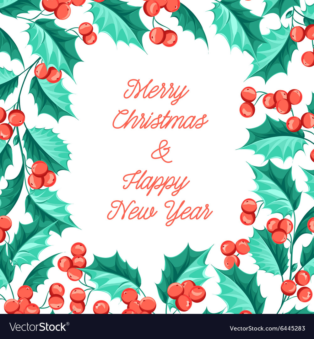 Christmas mistletoe holiday card with text Vector Image