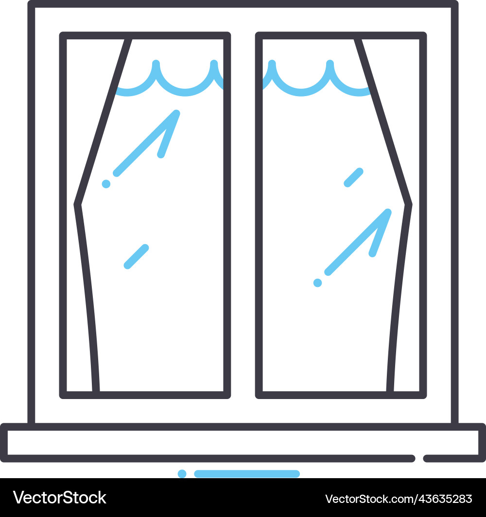 Clean window line icon outline symbol Royalty Free Vector