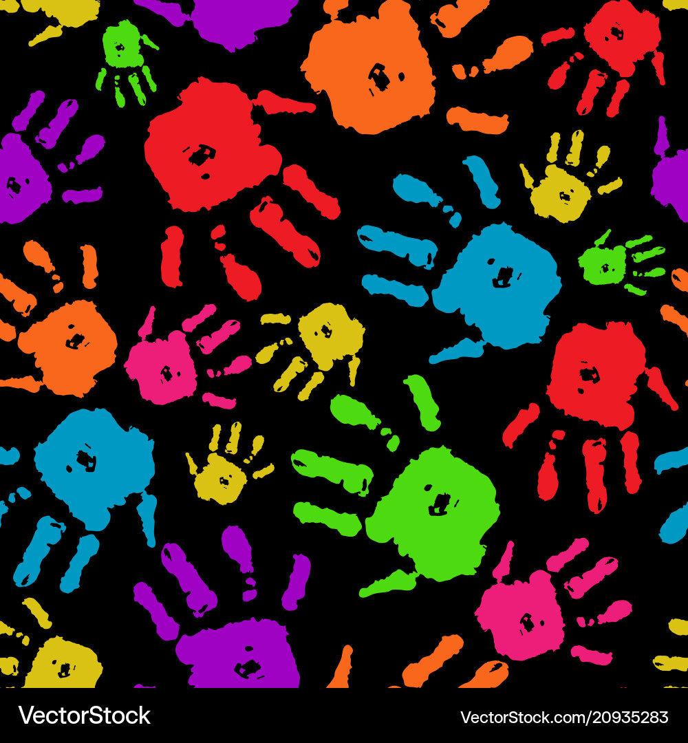 Color set of hands on black background Royalty Free Vector
