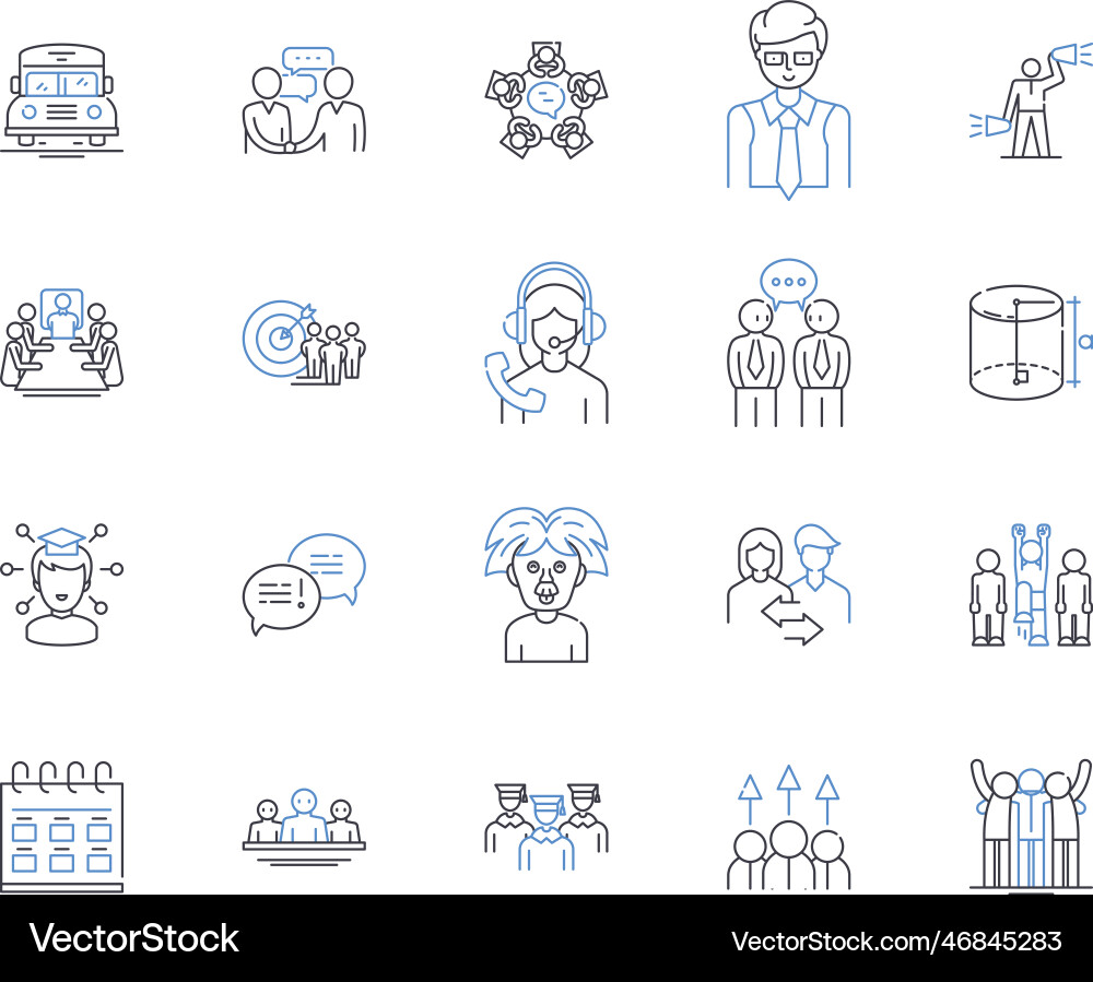 Competition boost line icons collection victory Vector Image