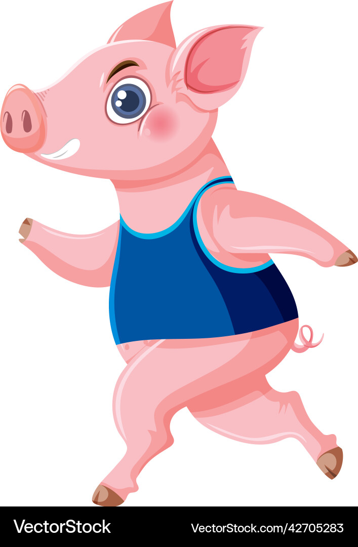 Cute piglet running cartoon character Royalty Free Vector