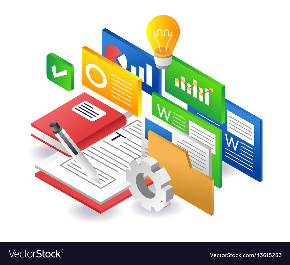 Data analysis articles Royalty Free Vector Image