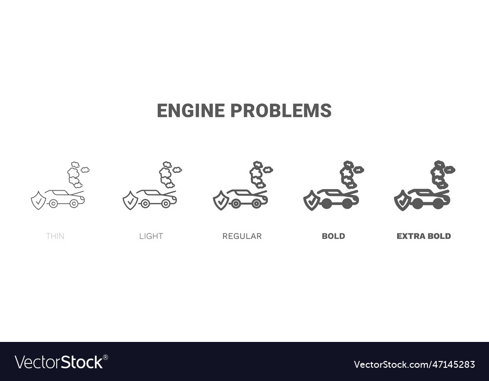 Engine problems icon thin regular bold and more Vector Image