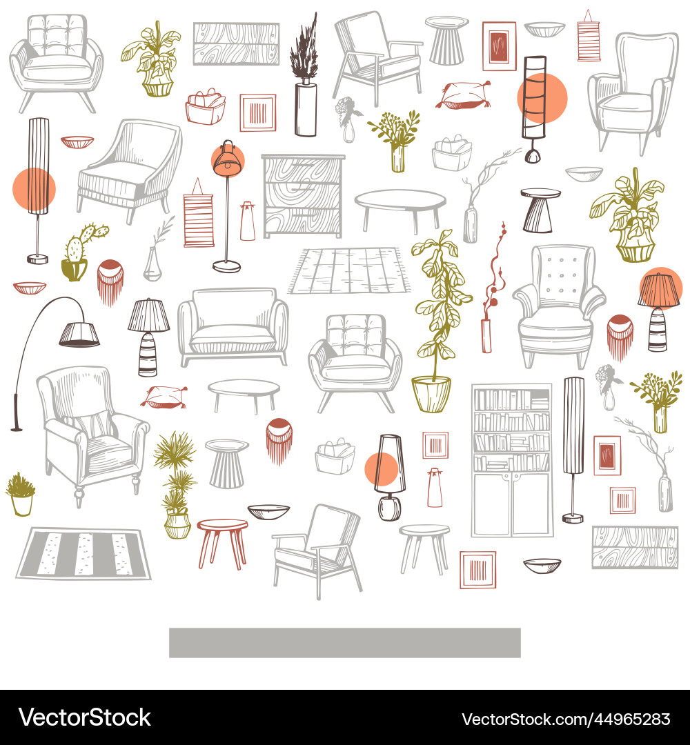 Furniture for the home background Royalty Free Vector Image