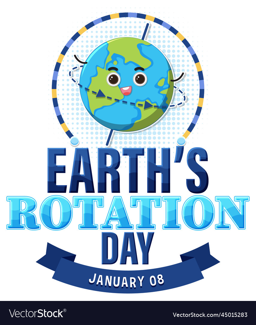 Happy earths rotation day banner design Royalty Free Vector