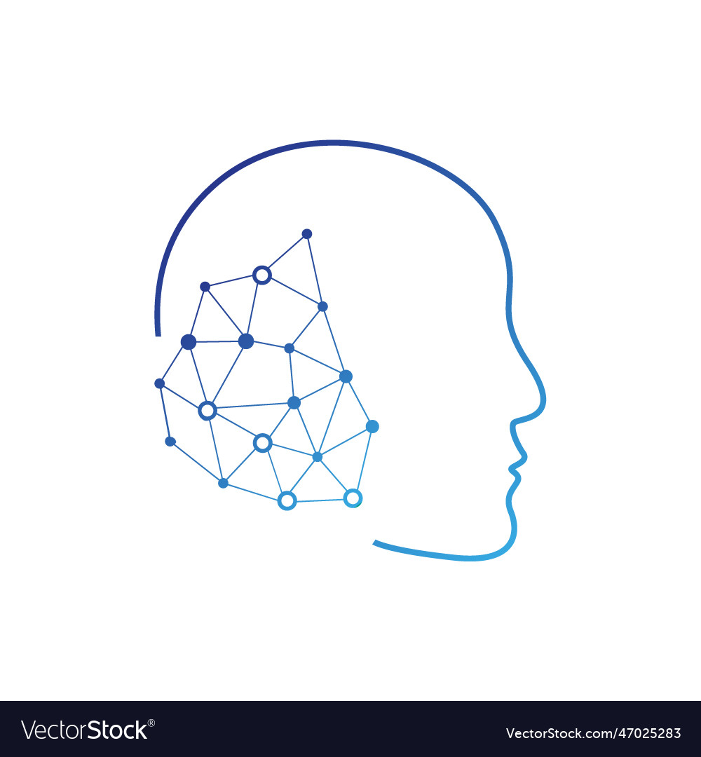 Head human smart brain technology logo Royalty Free Vector