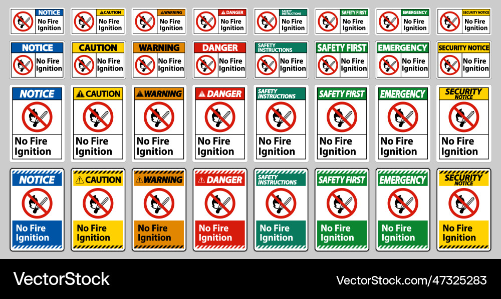 No fire ignition symbol sign on white background Vector Image