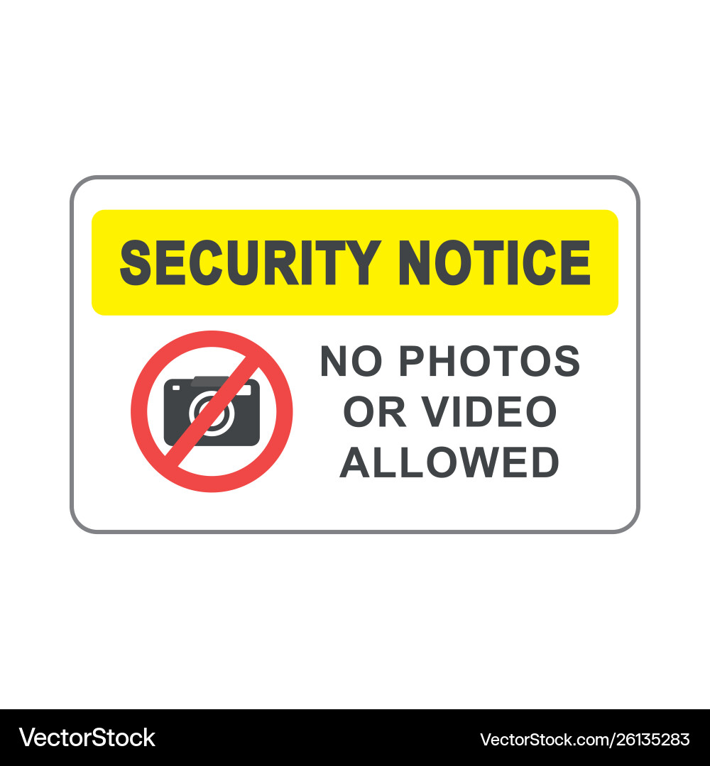Keine Fotos Video Signboard - Prohibited Vektorbild
