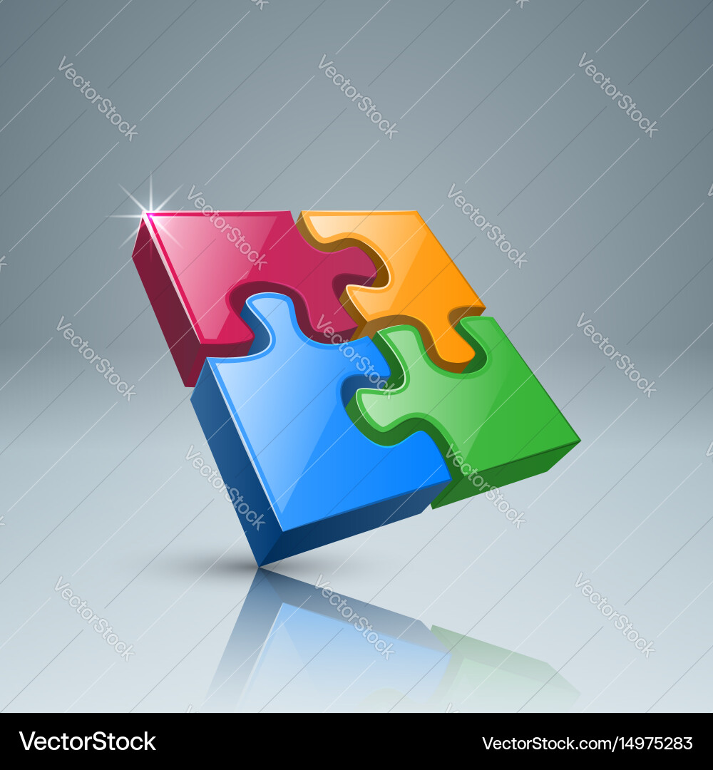 Puzzle logo business infographics Royalty Free Vector Image