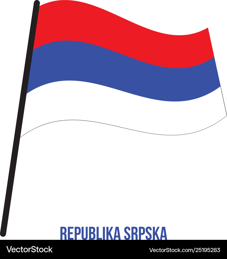 Republika srpska flag waving on white background Vector Image