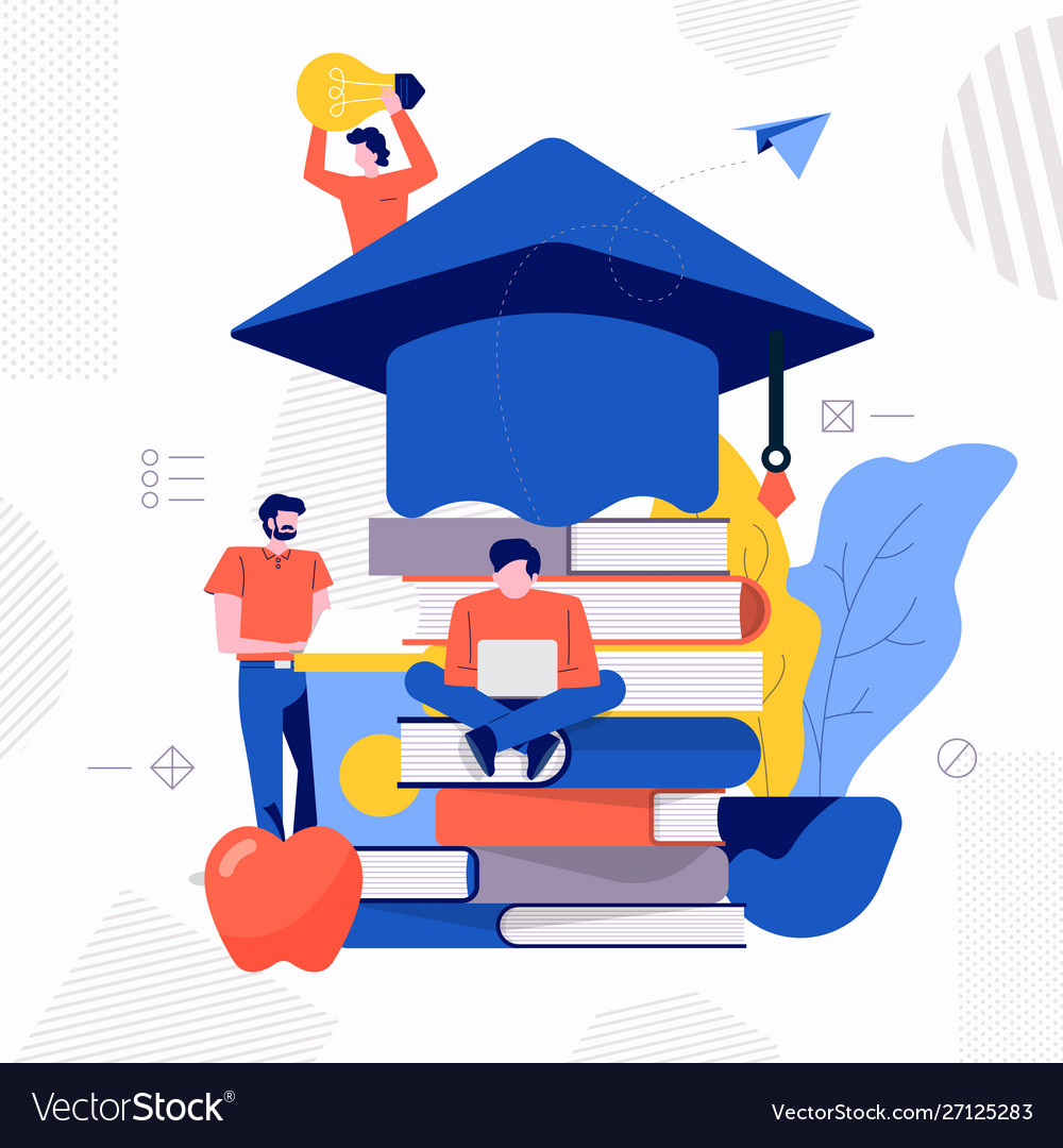 Teamwork study e-learning Royalty Free Vector Image