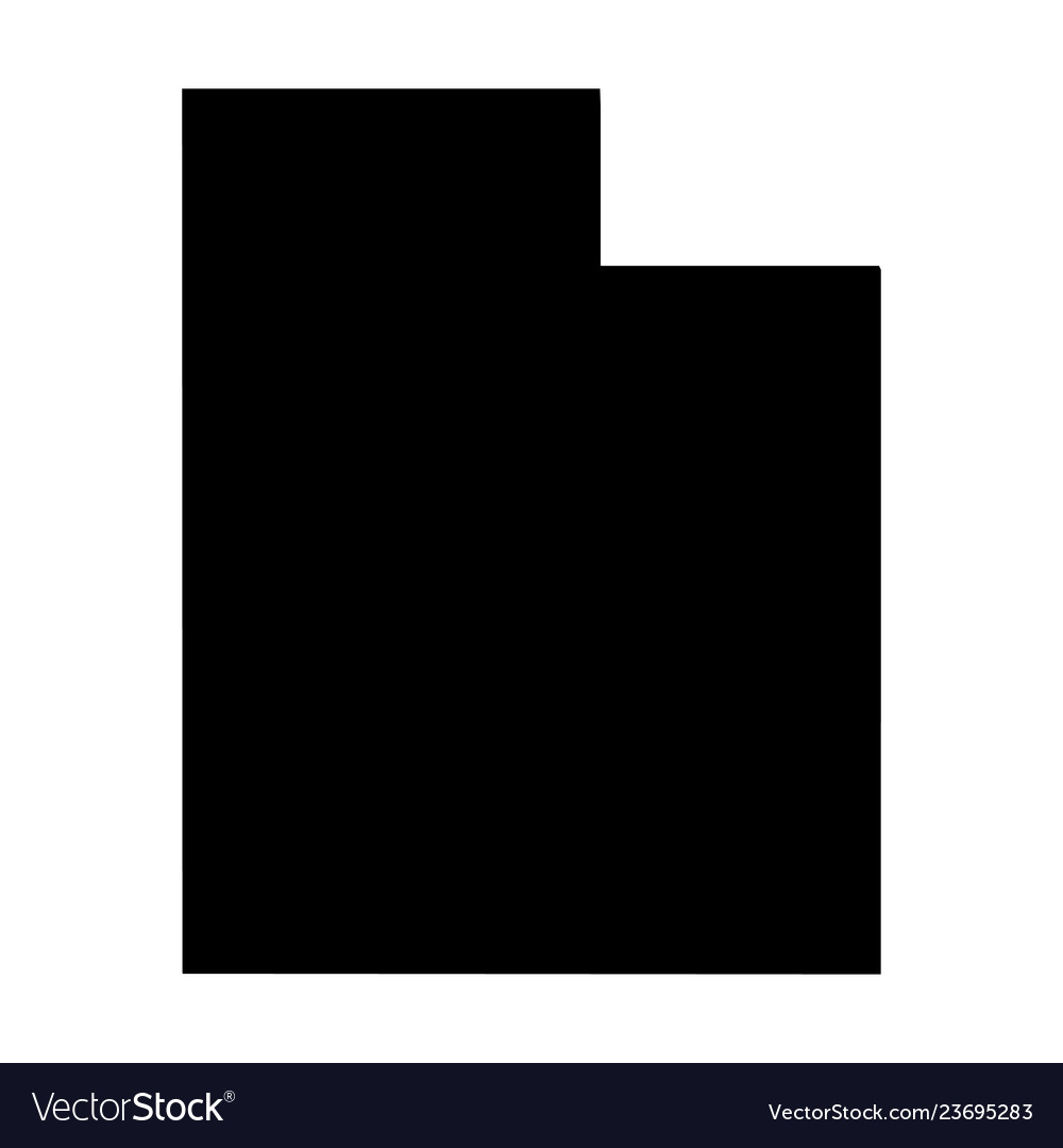 Utah state of usa - solid black silhouette map Vector Image