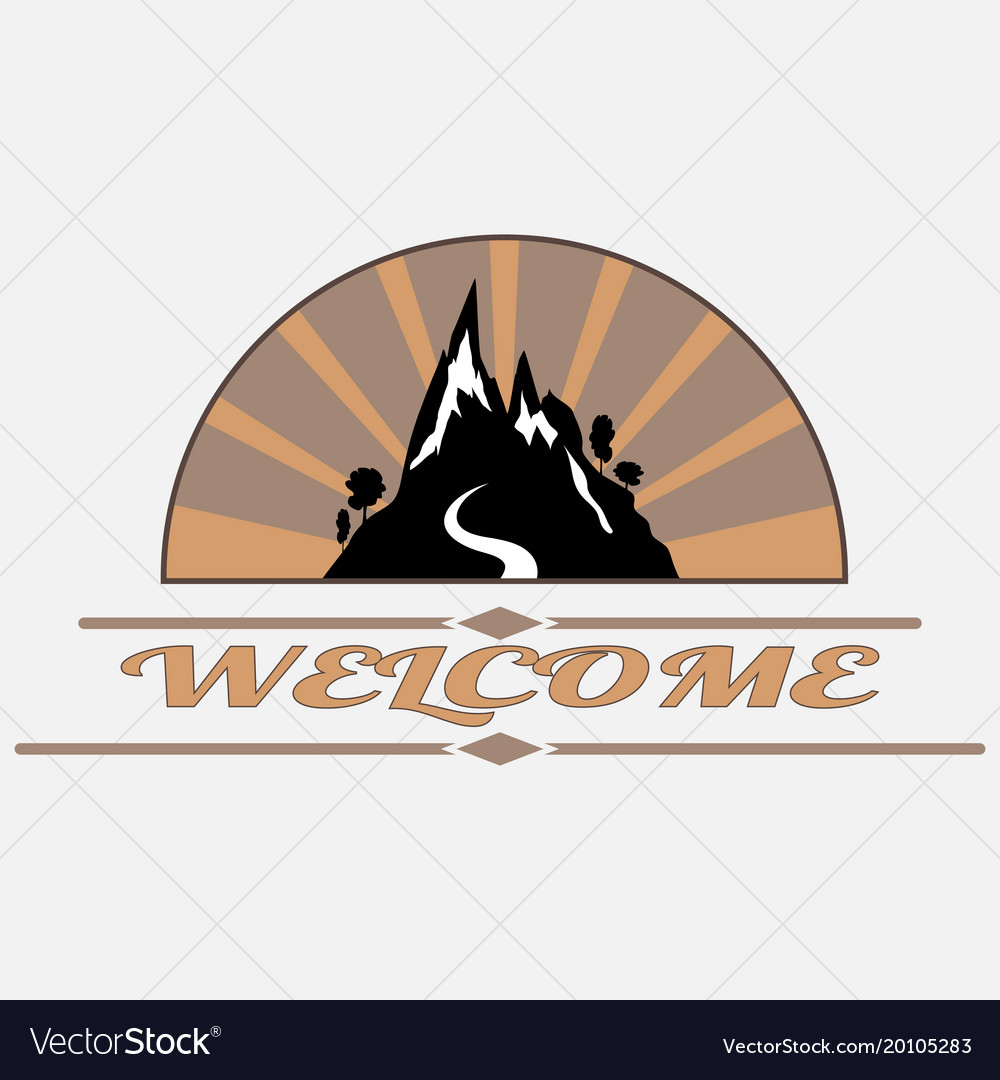 Welcome to mountain Royalty Free Vector Image - VectorStock