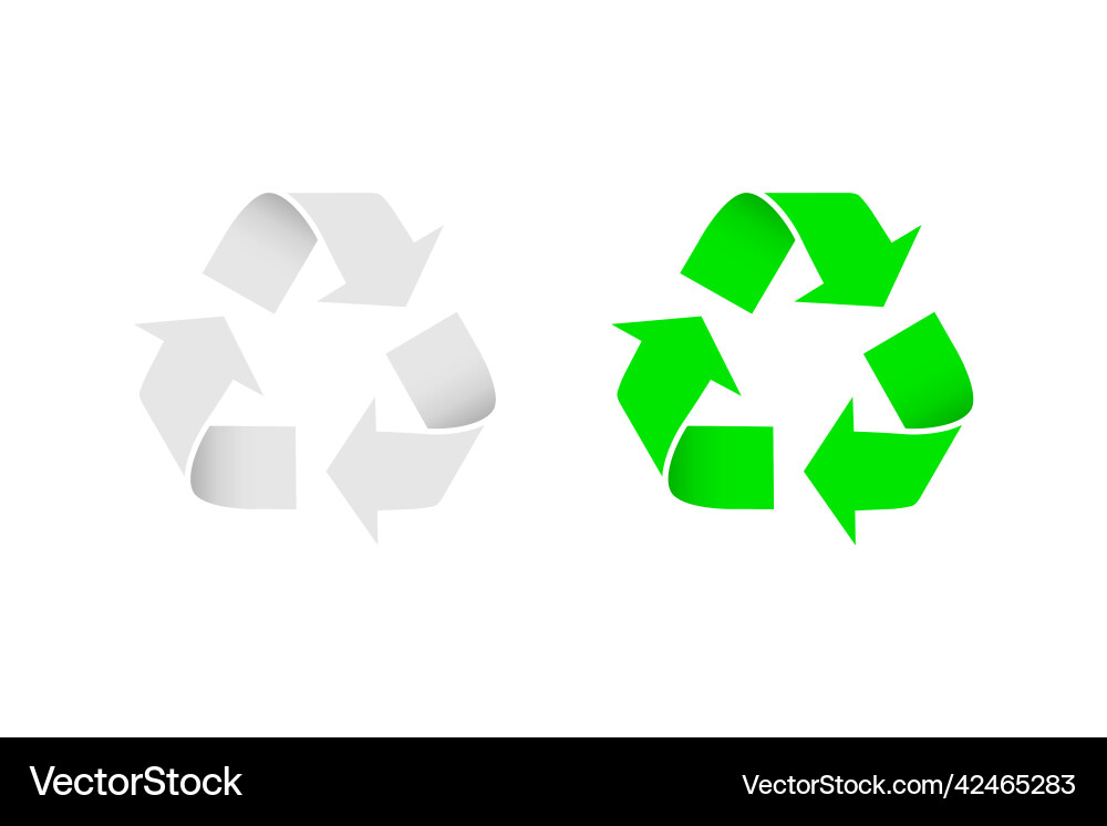 White and green recycle signs design Royalty Free Vector