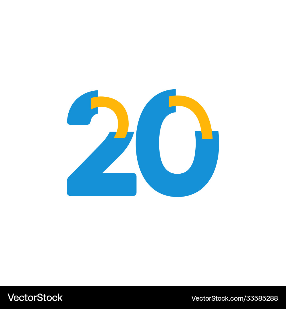 20 years anniversary celebration number template Vector Image