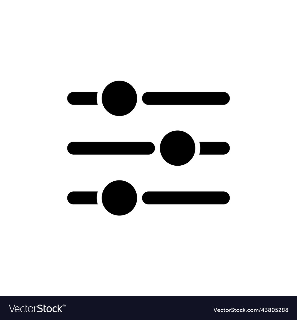 Adjustments black glyph ui icon Royalty Free Vector Image