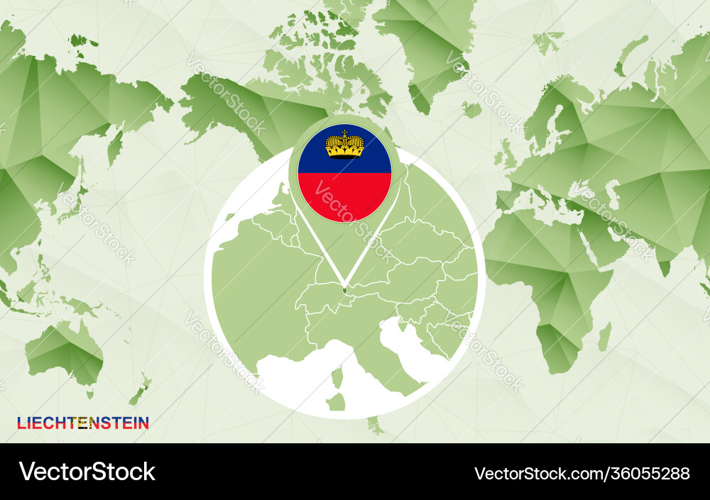 America centric world map with magnified Vector Image