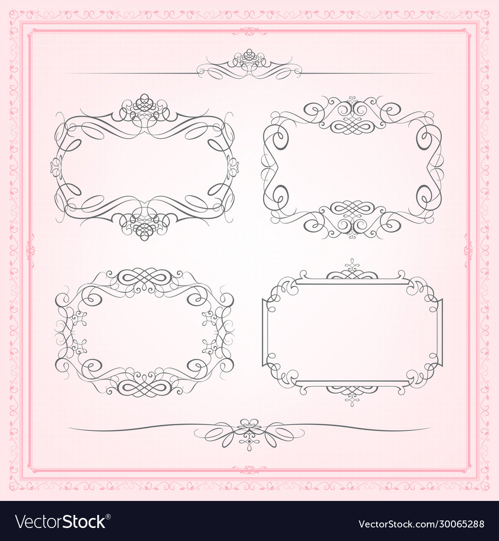 Calligraphic frames set Royalty Free Vector Image