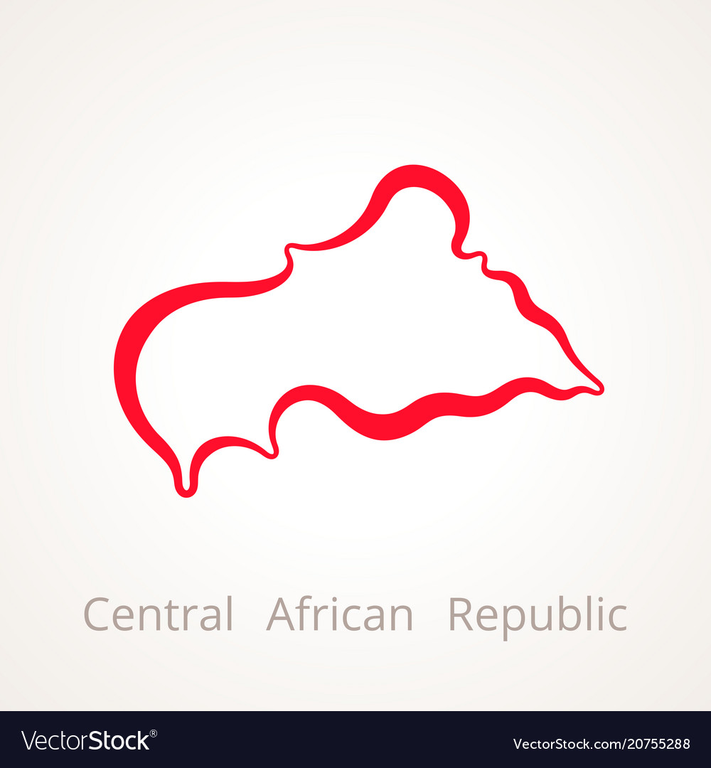Central african republic - outline map Royalty Free Vector