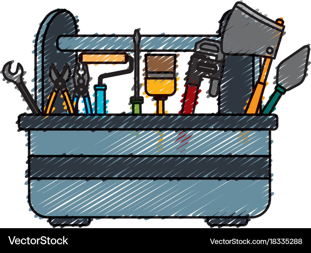 Construction toolbox isolated Royalty Free Vector Image