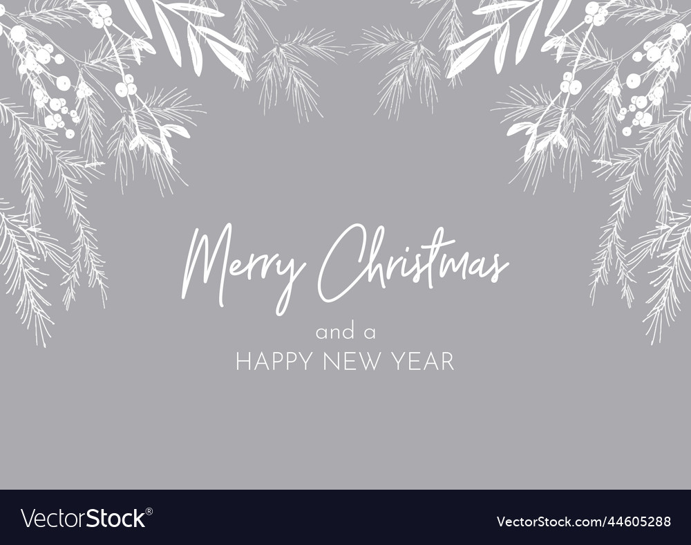 Decorative hand drawn christmas card background Vector Image Decorative hand drawn christmas card background Vector Image