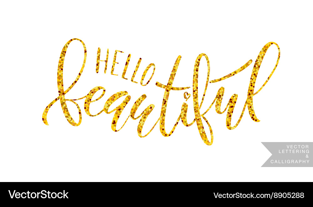 Hand sketched inspirational quote hello beautiful Vector Image