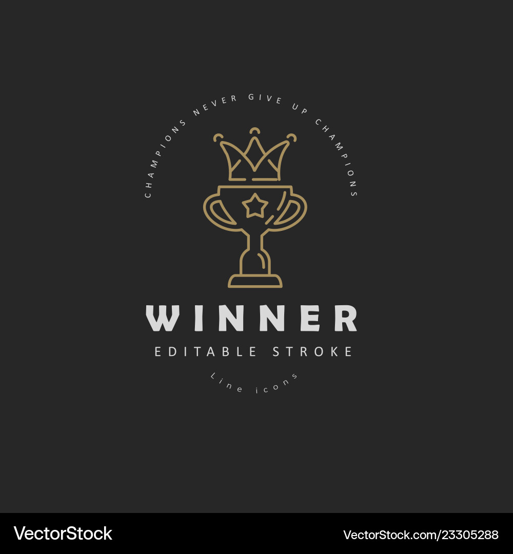 Icon and logo winner champion editable Royalty Free Vector