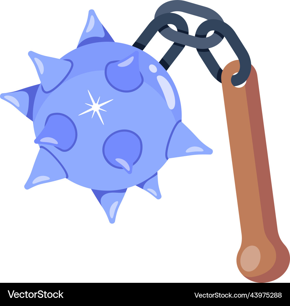 Modern flat editable icon of a blunt weapon Vector Image