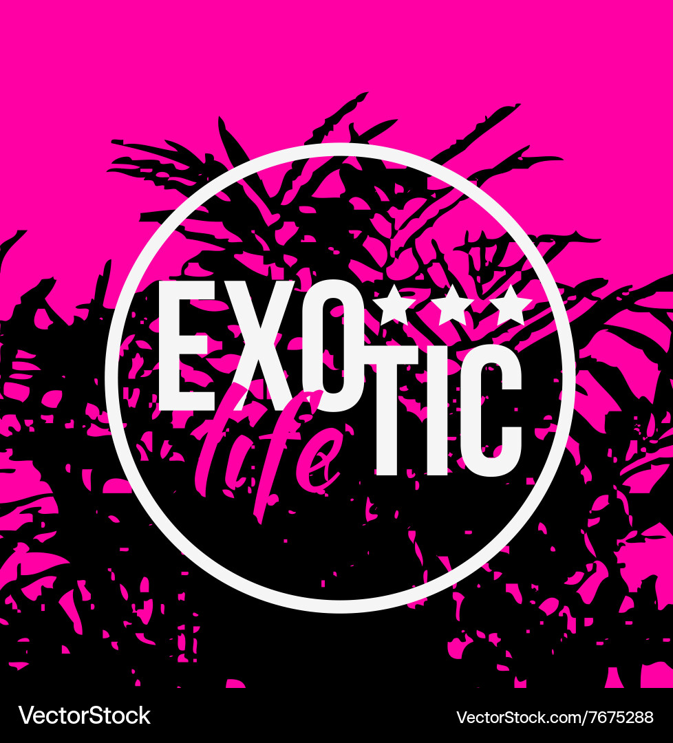 Palm tree print with text for t-shirt Royalty Free Vector