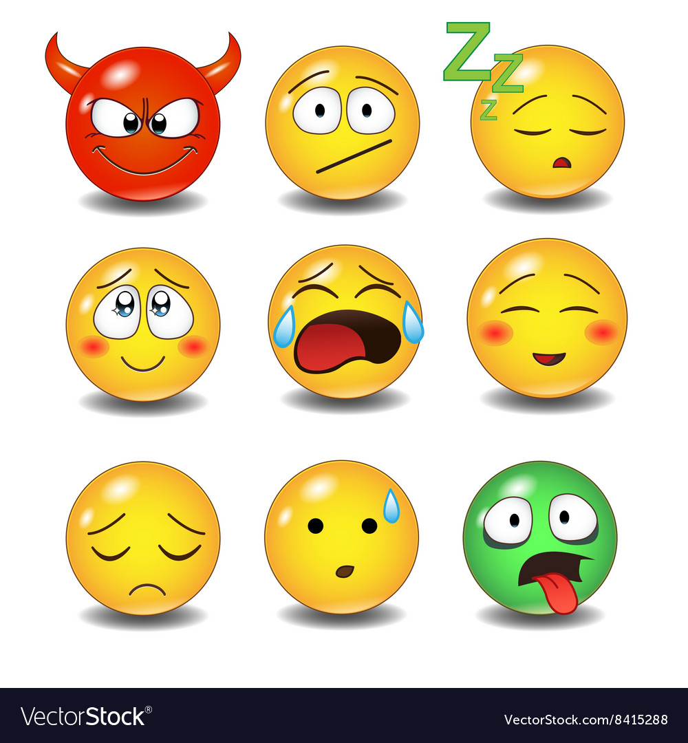 Set of emoticons Royalty Free Vector Image - VectorStock