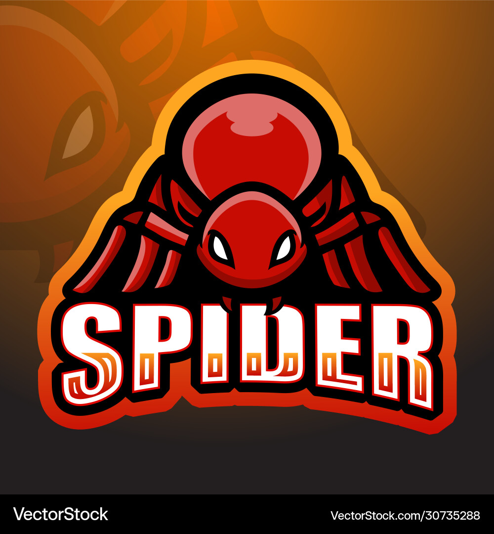 Spider mascot esport logo design Royalty Free Vector Image