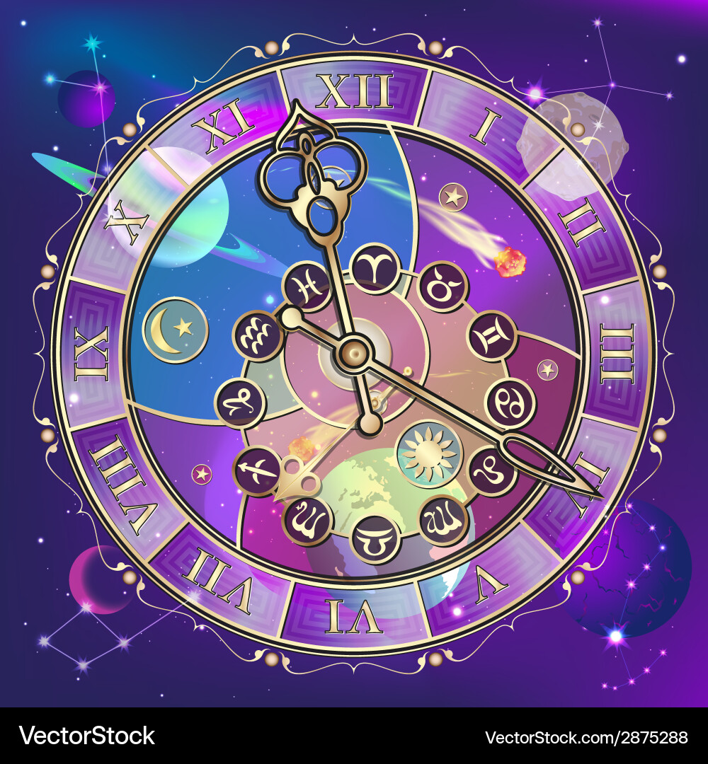 Watch with astrological signs Royalty Free Vector Image