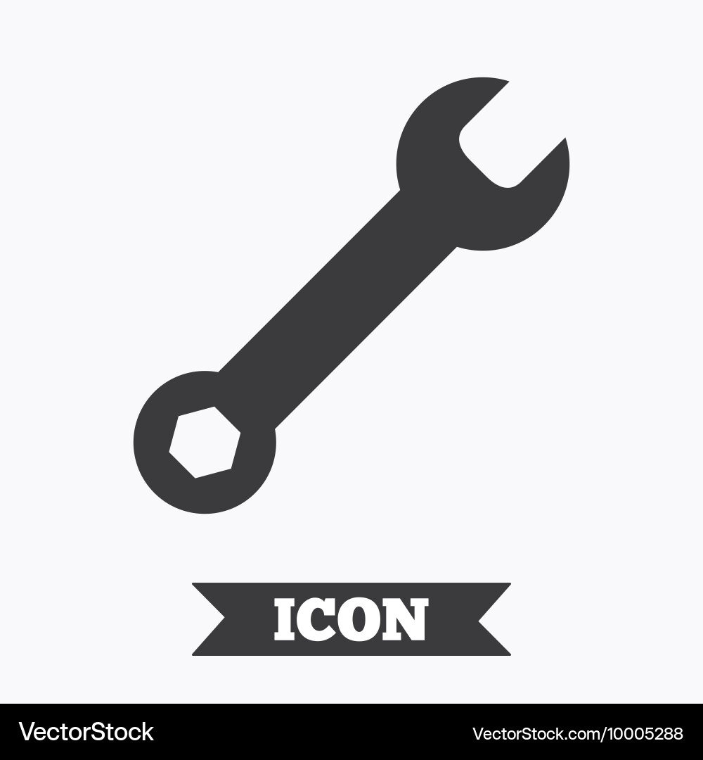 Wrench key sign icon service tool symbol Vector Image