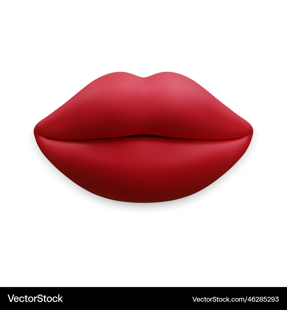 3d realistic red beautiful womens lips isolated Vector Image