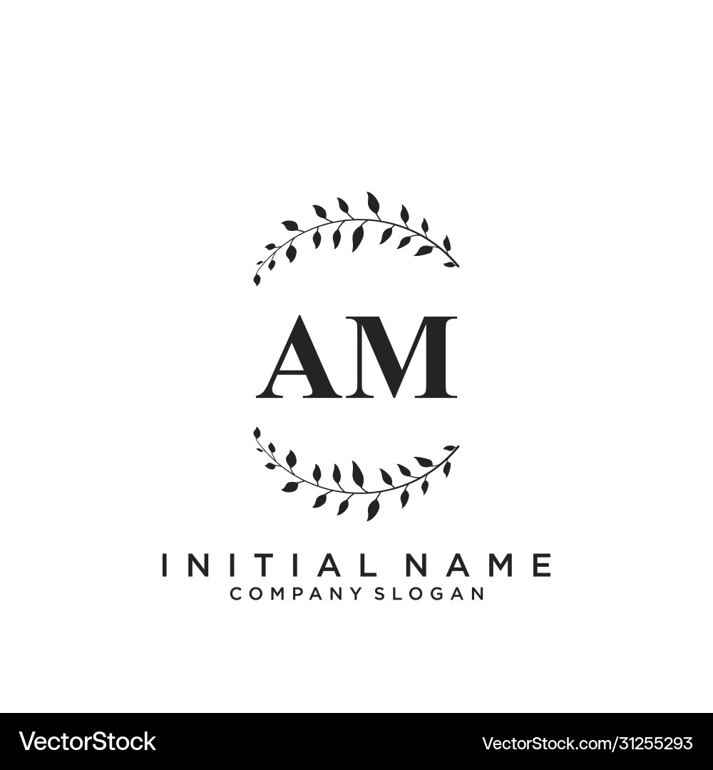 Am initial handwriting logo design Royalty Free Vector Image