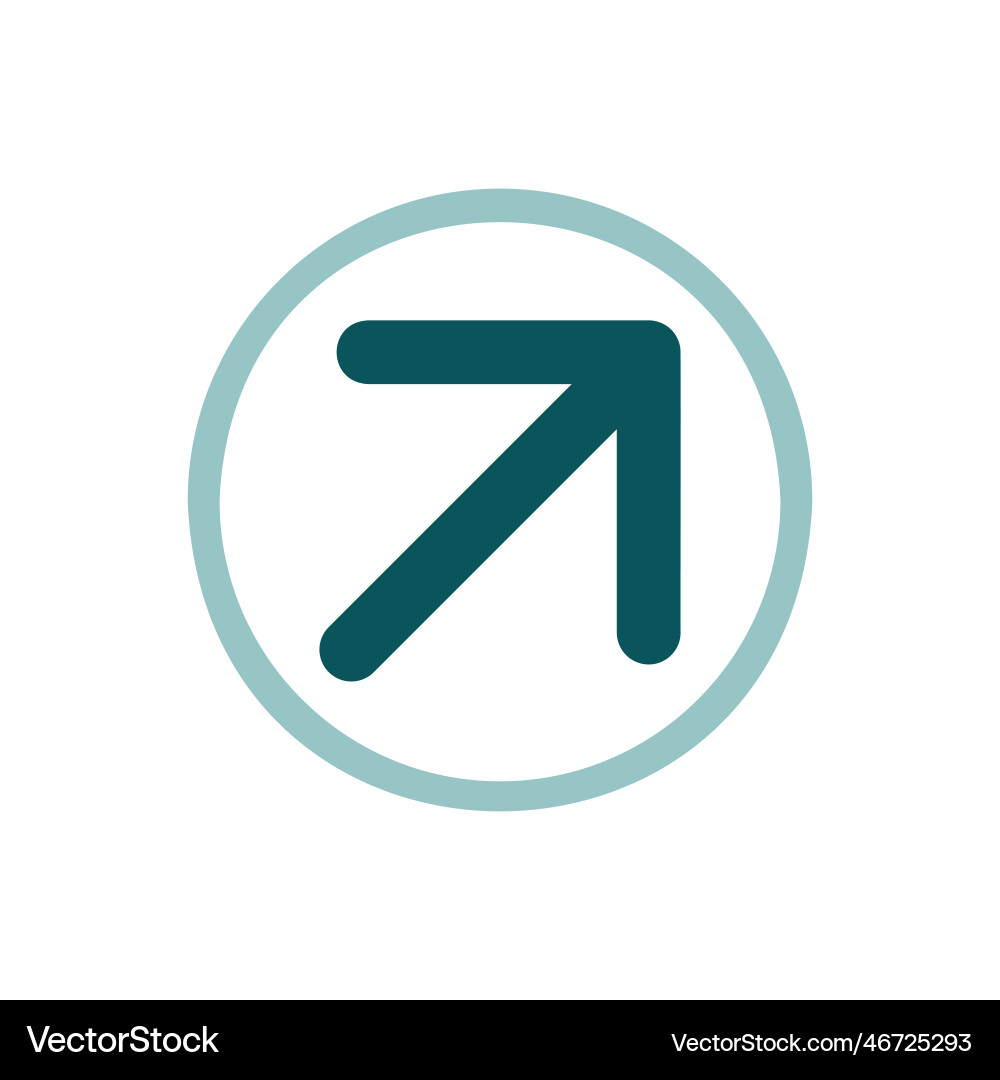 Arrow right top isolated icon navigation sign Vector Image