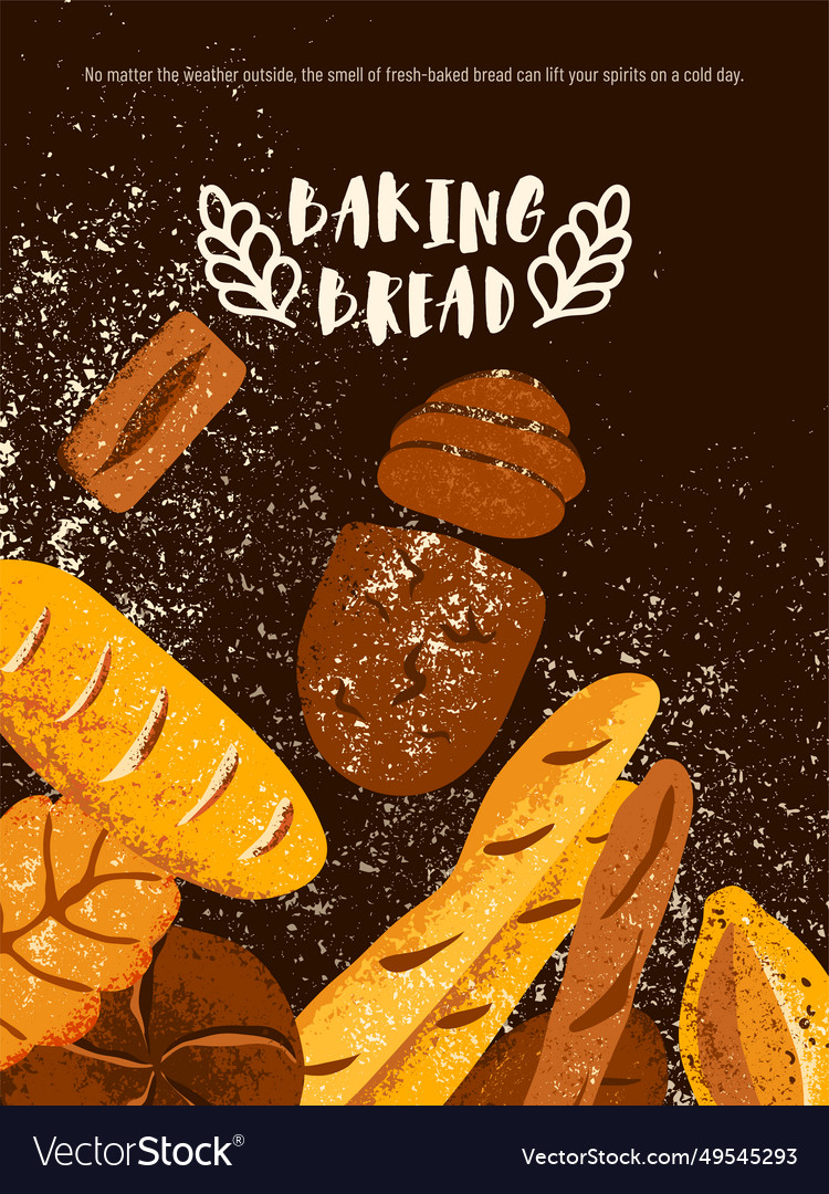 Bread poster background Royalty Free Vector Image