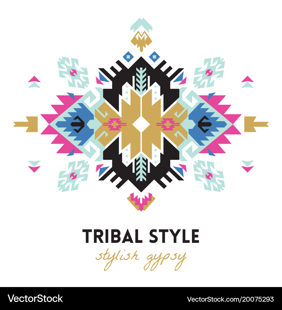Ethnic design card template geometric tribal Vector Image