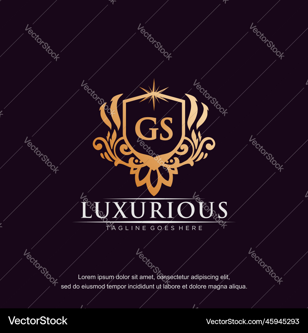 Gs initial letter luxury ornament gold monogram Vector Image