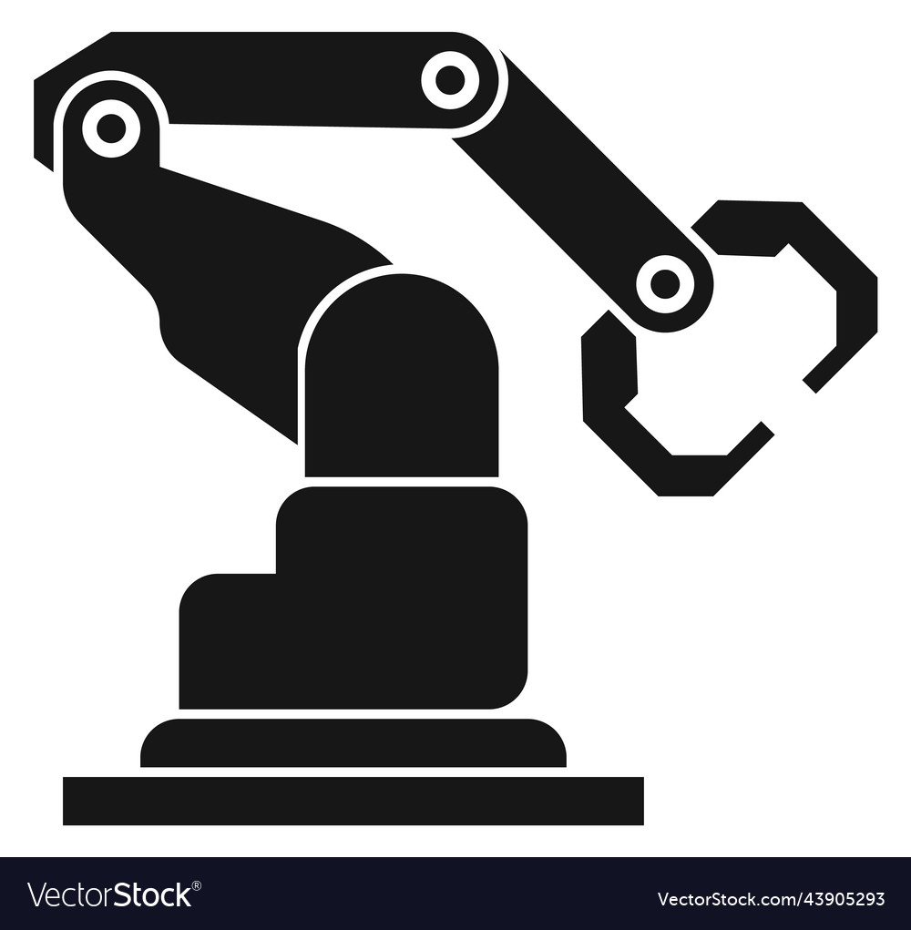 Industrial robotic arm icon black mechanical Vector Image
