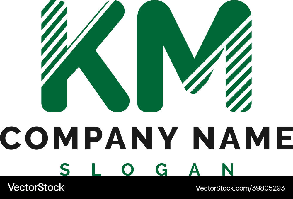 Km letter logo design letter logo Royalty Free Vector Image