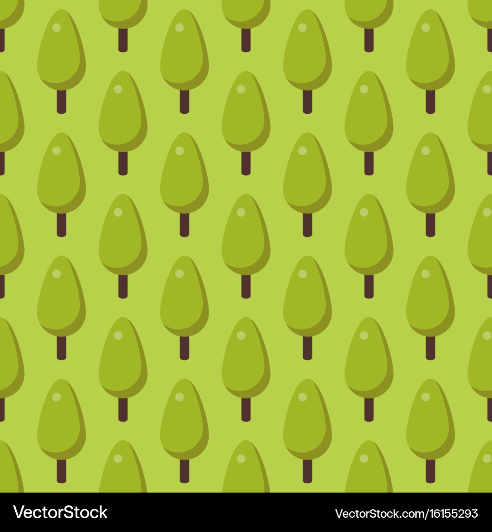 Leaves of green trees seamless pattern Royalty Free Vector