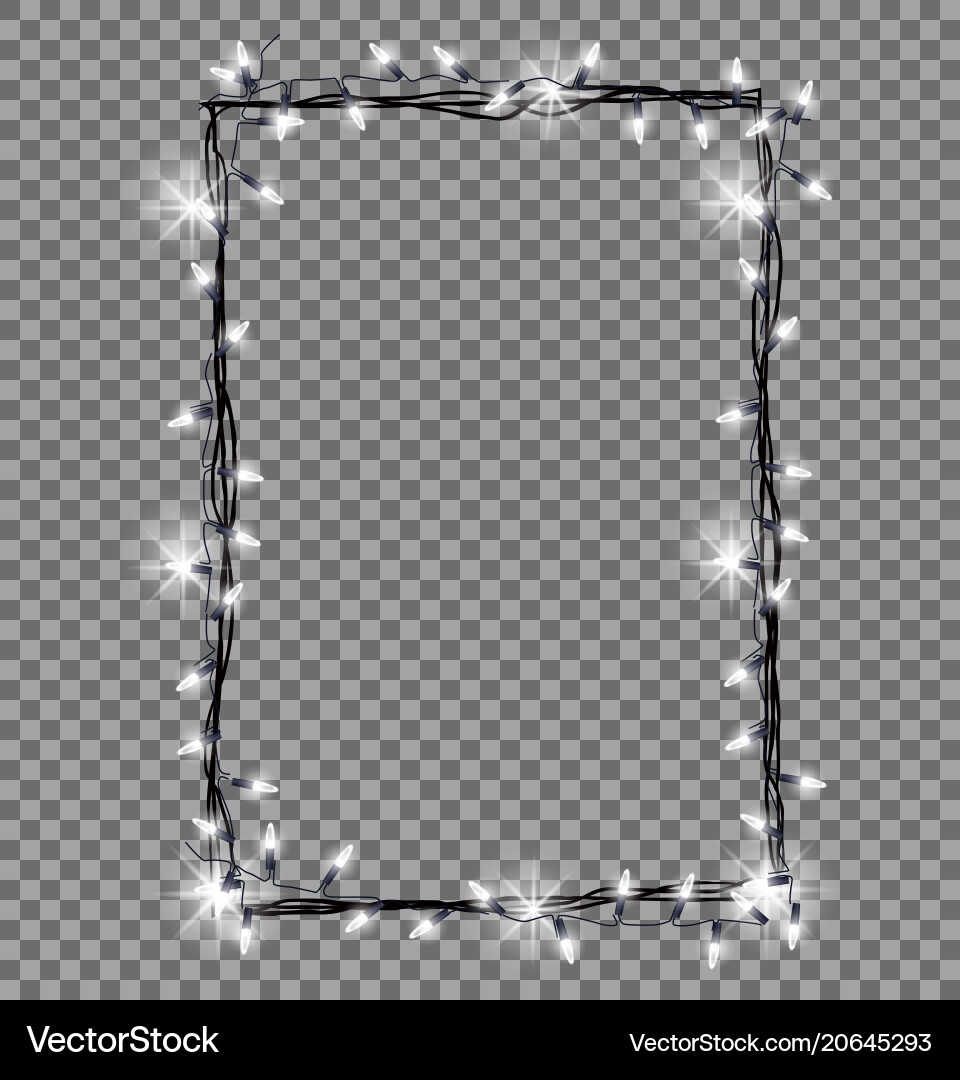 Square frame made of christmas lights sparkling Vector Image