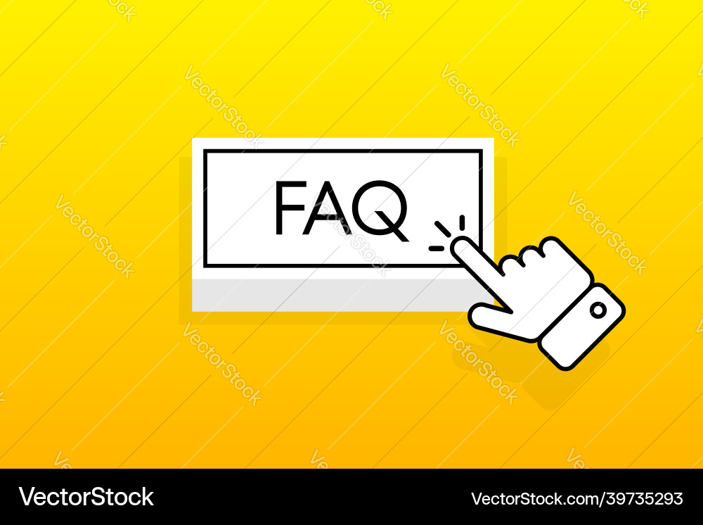 White 3d button with the inscription faq isolated Vector Image