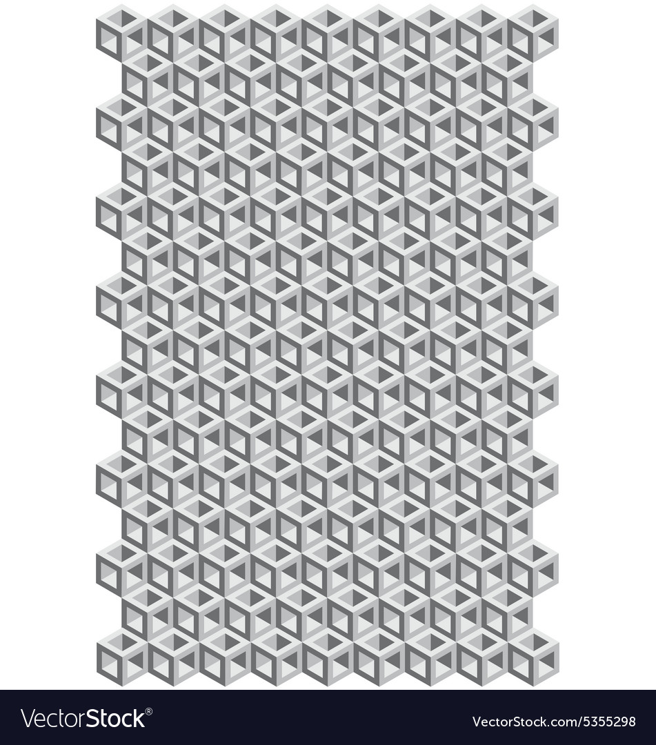 3d square block pattern Royalty Free Vector Image