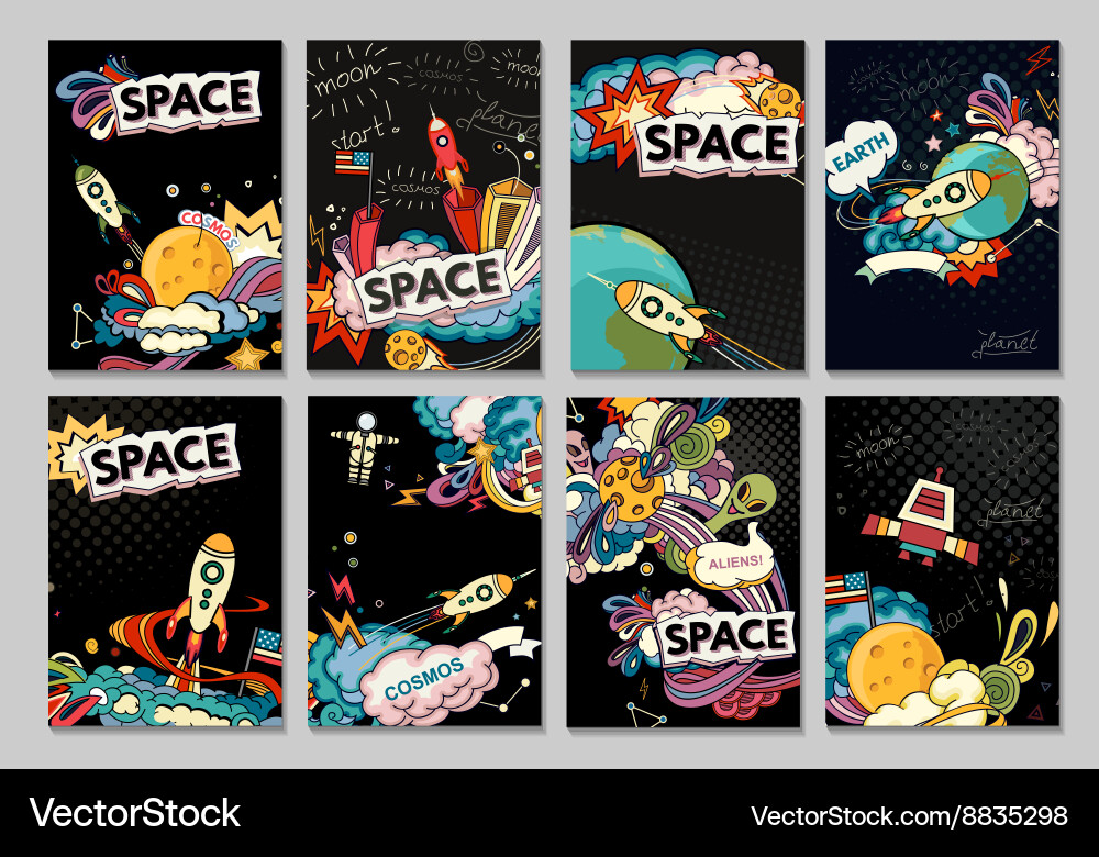 Banner of cosmos Royalty Free Vector Image - VectorStock